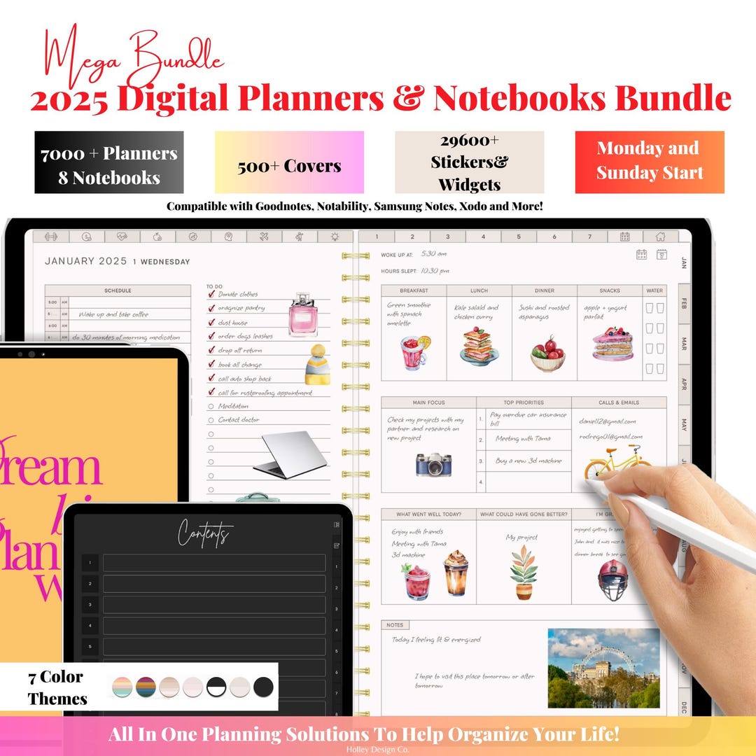 All-in-one 2025 Digital Planner & Notebook Bundle| Digital Planner ...
