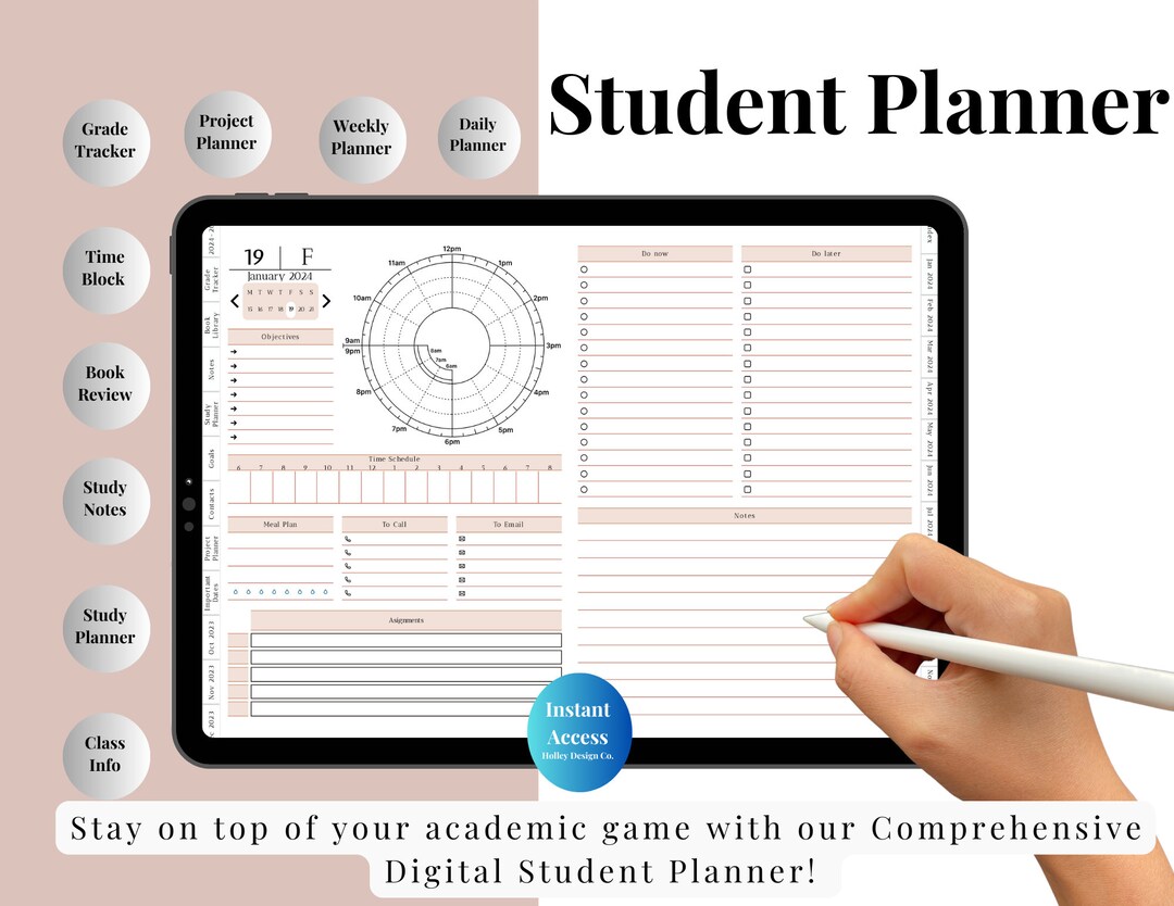 Student Planner | Academic Planner 2023-2024 | College Planner ...