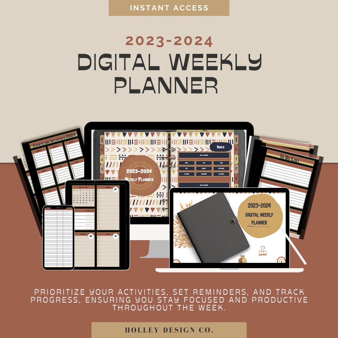 Planificador semanal digital 2023-2024 / Aumentar la - Etsy España