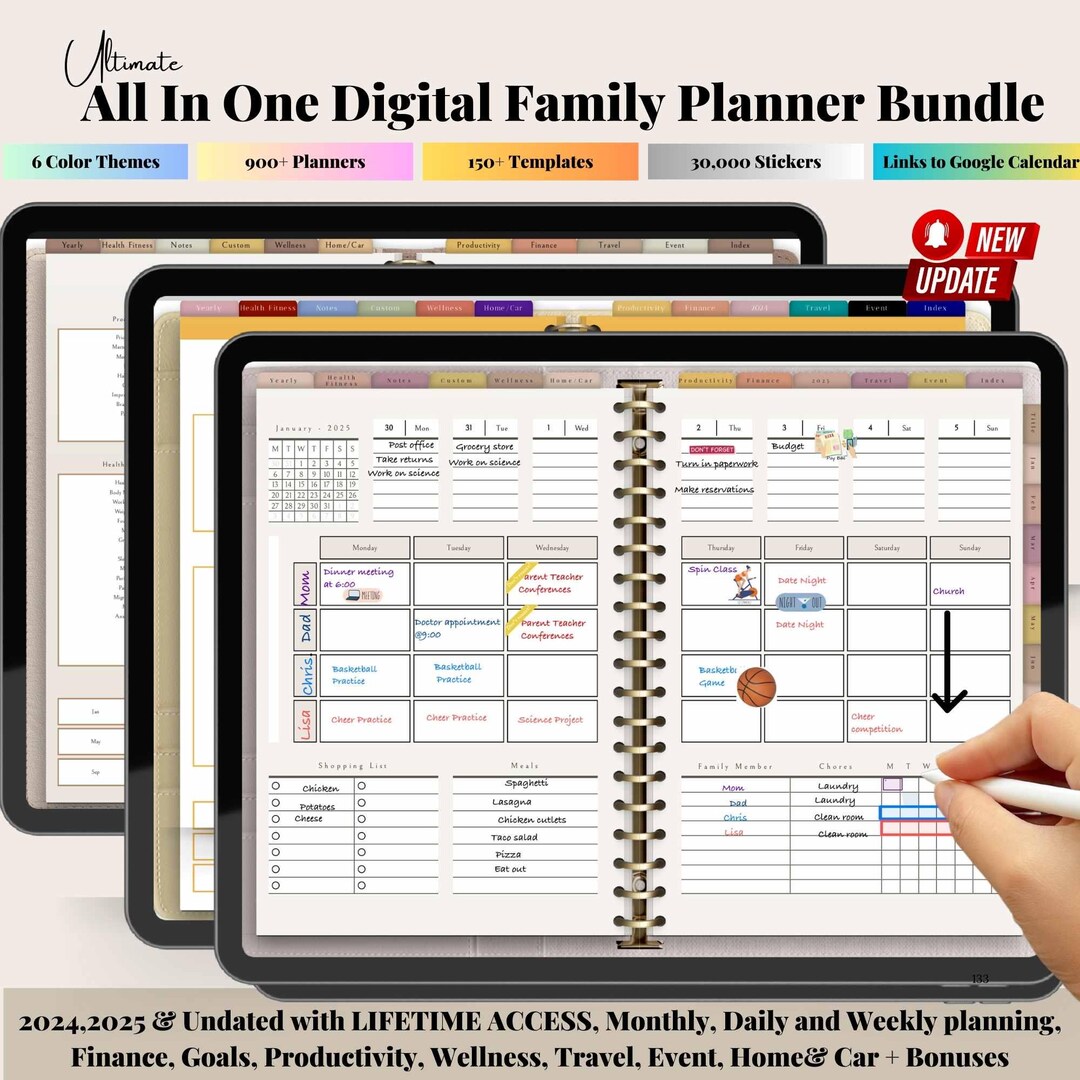 All-in-one Family Planner 2025-2026 Bundle: Calendar, Budget, Meal ...