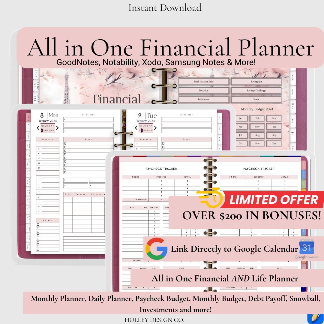 Achieve Financial Freedom With Our Dated Digital Financial Planner ...