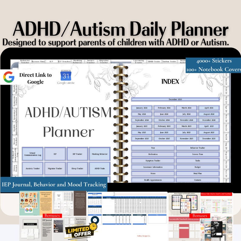 Empowering Parents: 2YEAR 10-23-12-25 Daily/weekly ADHD Autism Digital ...
