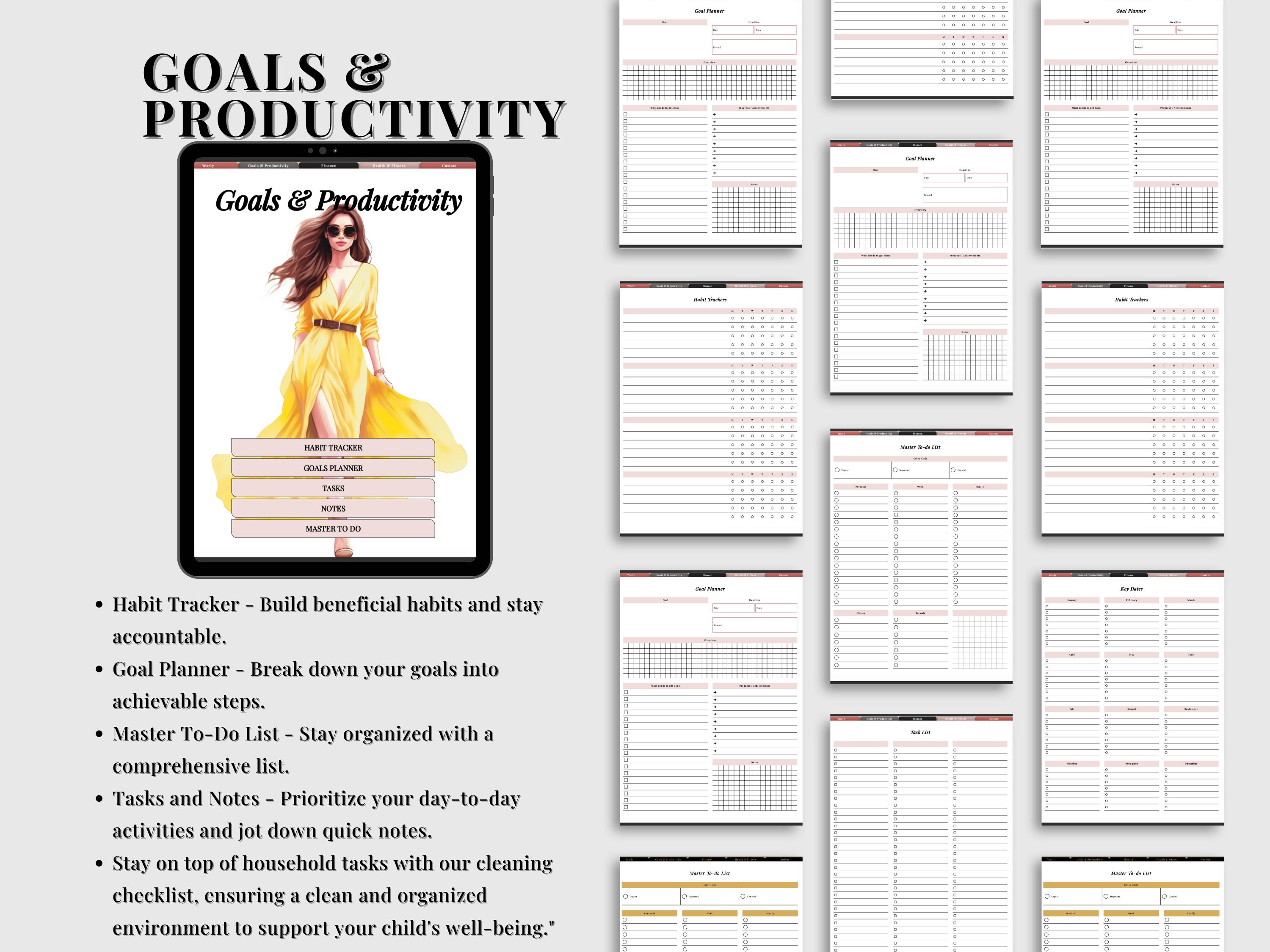 2024-2025 18 Month Daily/weekly Digital Organizer for Fitness, Finance ...