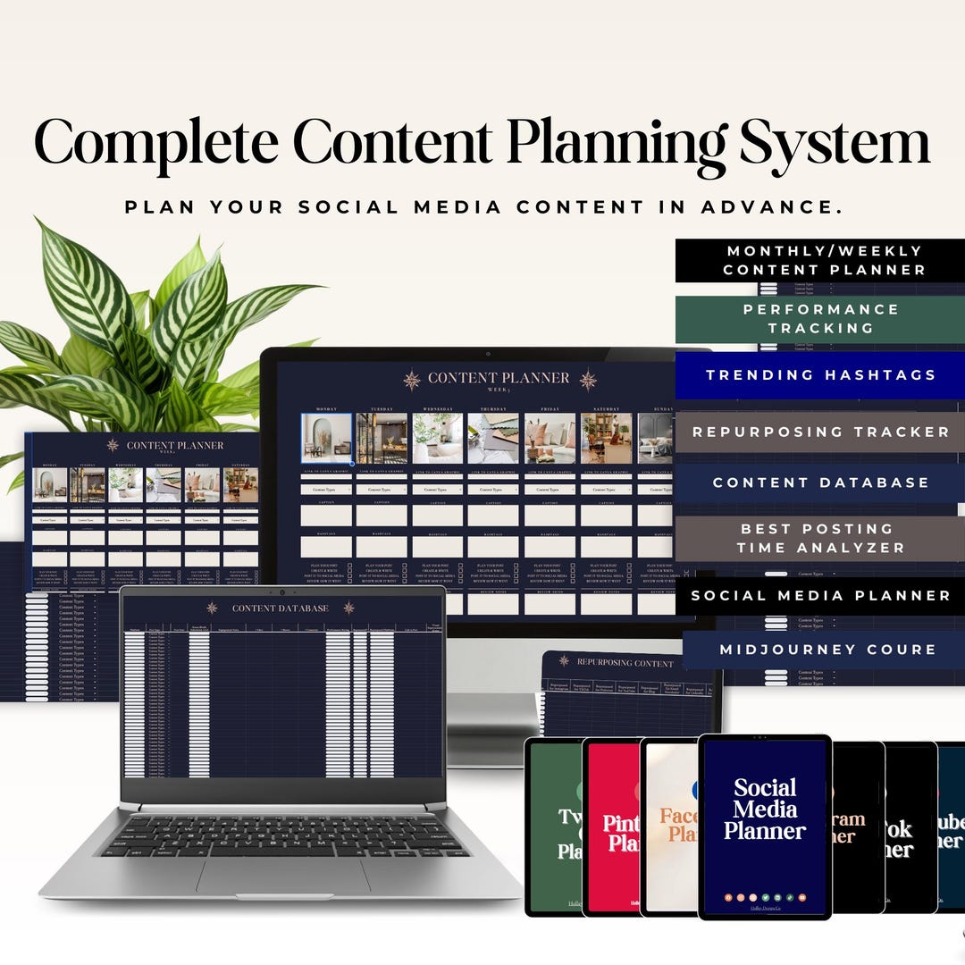 Content Calendar for Small Business Social Media Manager Influencer ...
