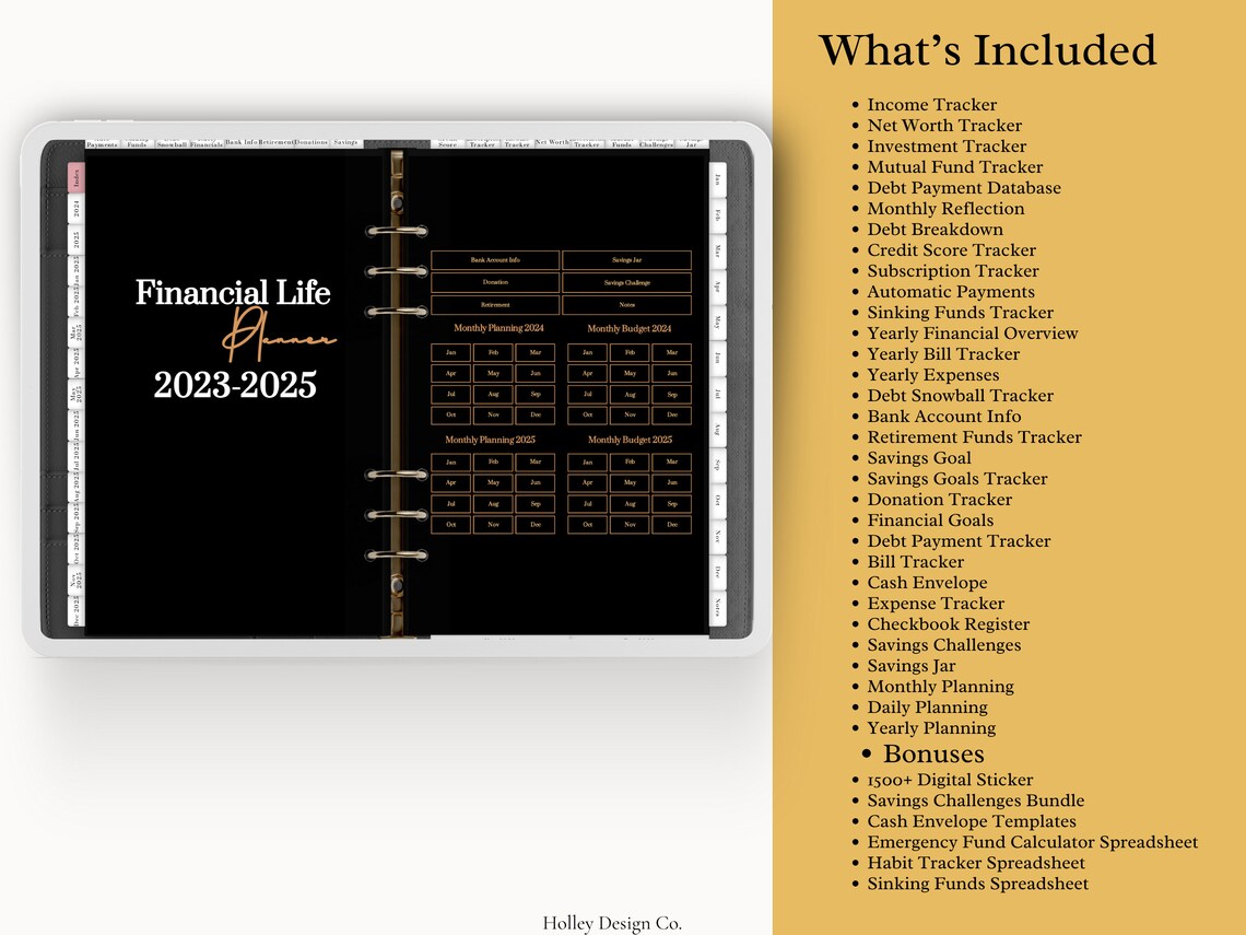 Digital Financial Life Planner 2023-2025 Wealth & Budget Organizer Life ...