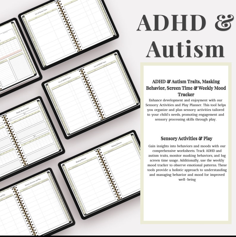 ADHD Autism Printable Planner A4 A5 US Letter Half Page - Daily Weekly ...