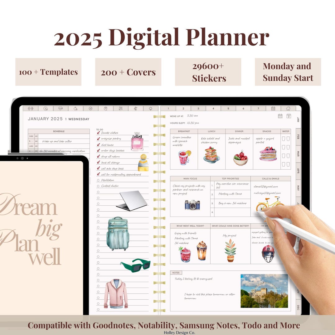 All-in-one Digital Planner | 2025 Digital Planner, Digital Journal ...