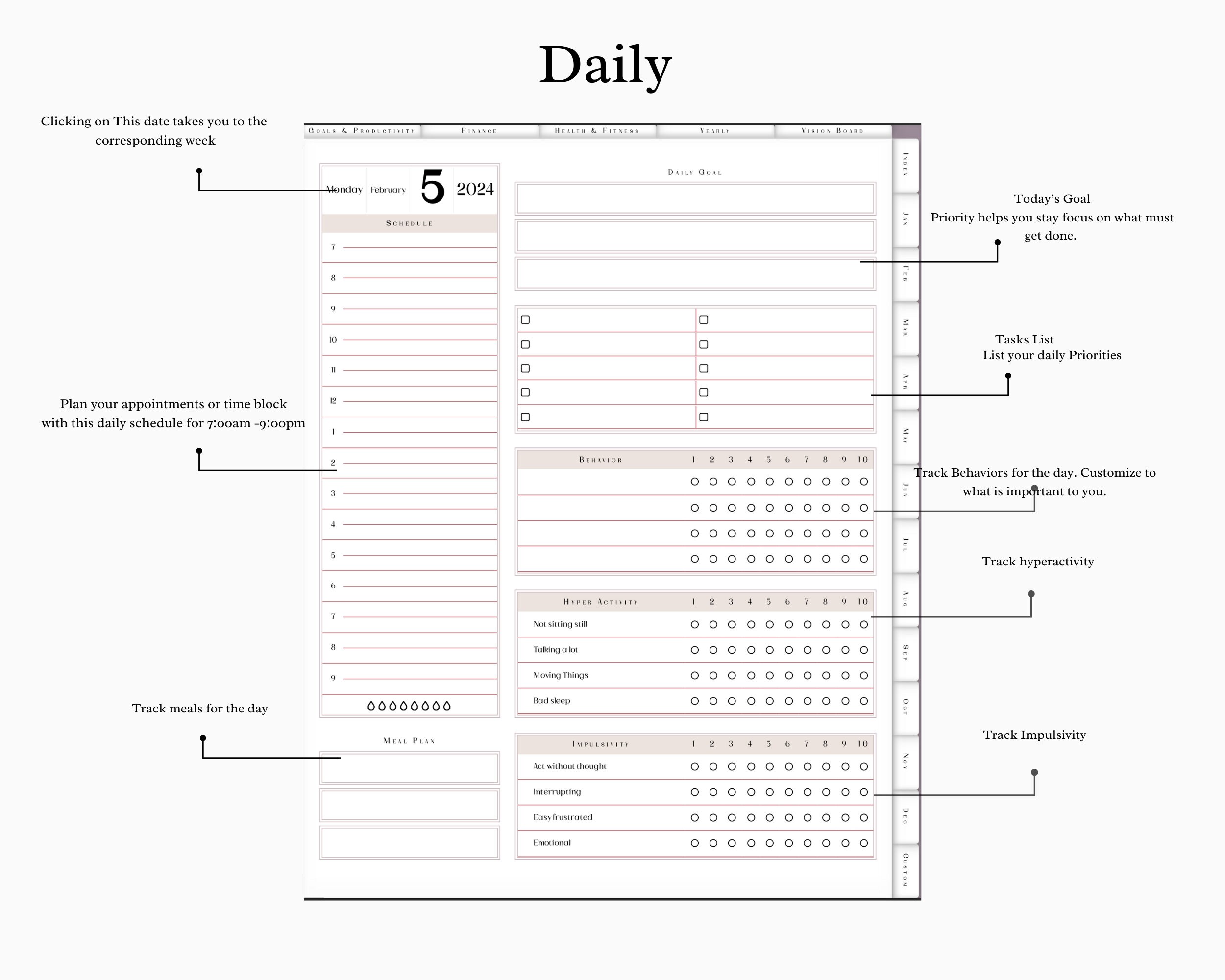 Stay in Control and Thrive: 2024 Weekly ADHD Planner for Parents of ...
