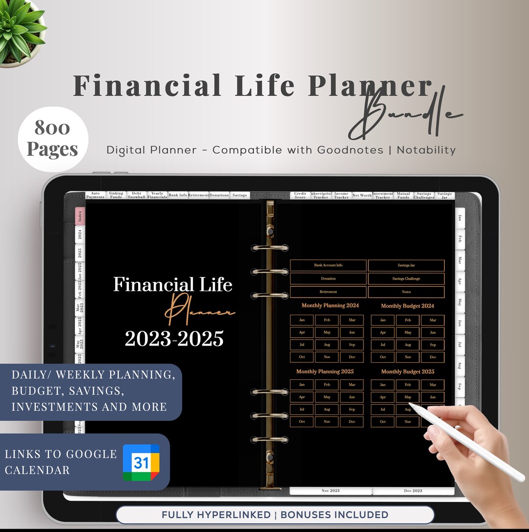 Digital Financial Life Planner 2023-2025 | Wealth & Budget Organizer ...