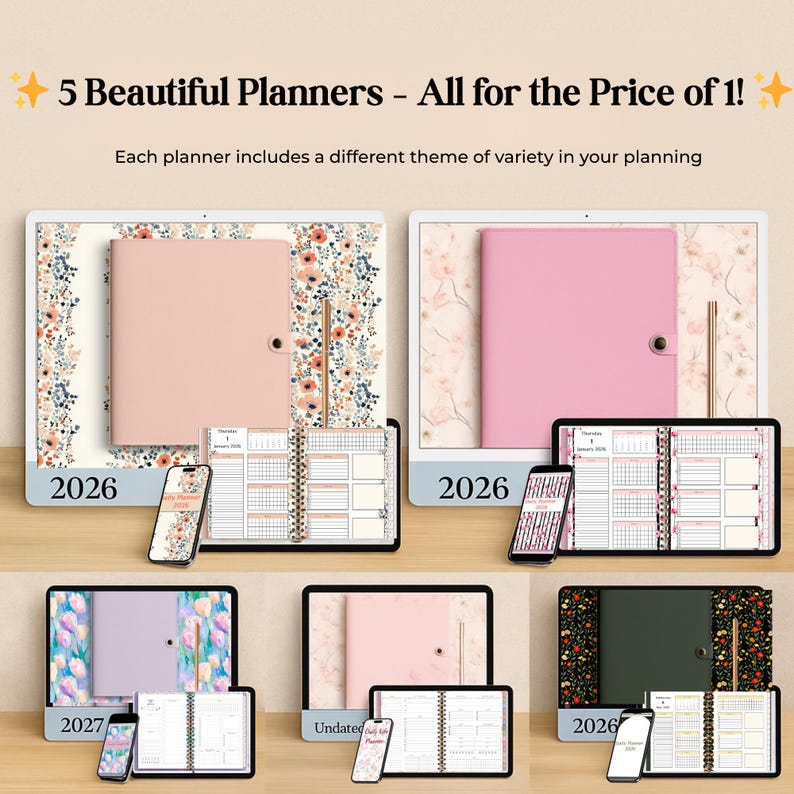 Digital Daily Planner 2026 With 30000+ Stickers, Goal, Budget, Wellness ...