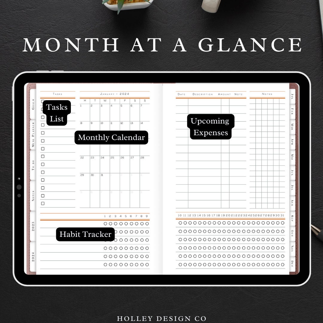 Ultimate Digital Dated Planner 2023-2024 | Hyperlinked Yearly Monthly ...