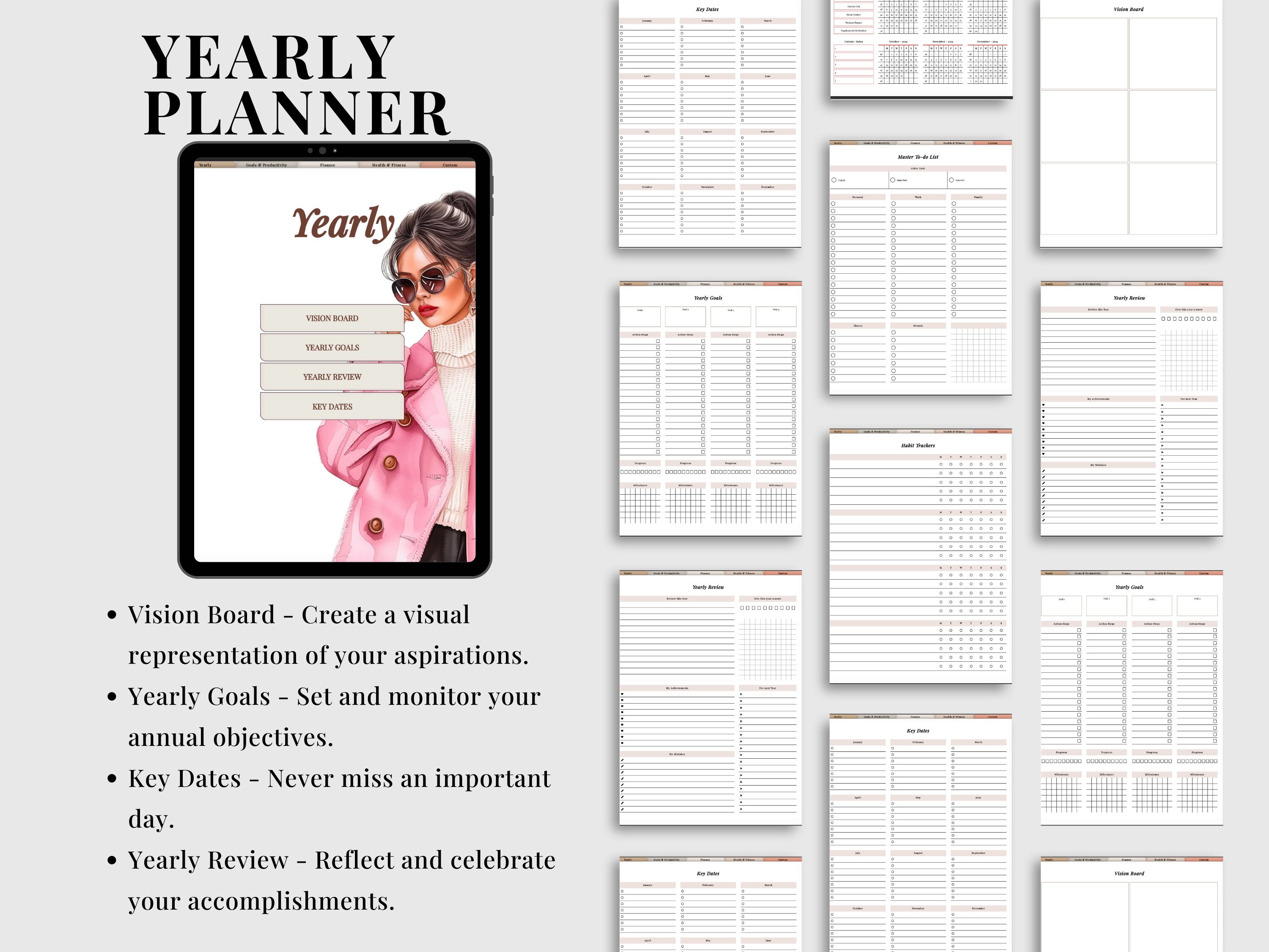 18 Month Digital Life Organizer 2024-2025 Syncable With Google Calendar ...