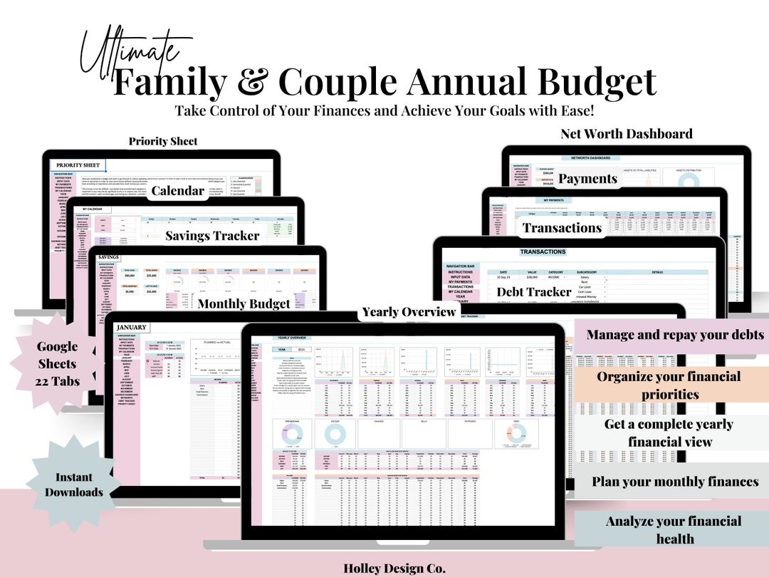 Budget Planner | Ultimate Family & Couple Annual Budget | Financial ...