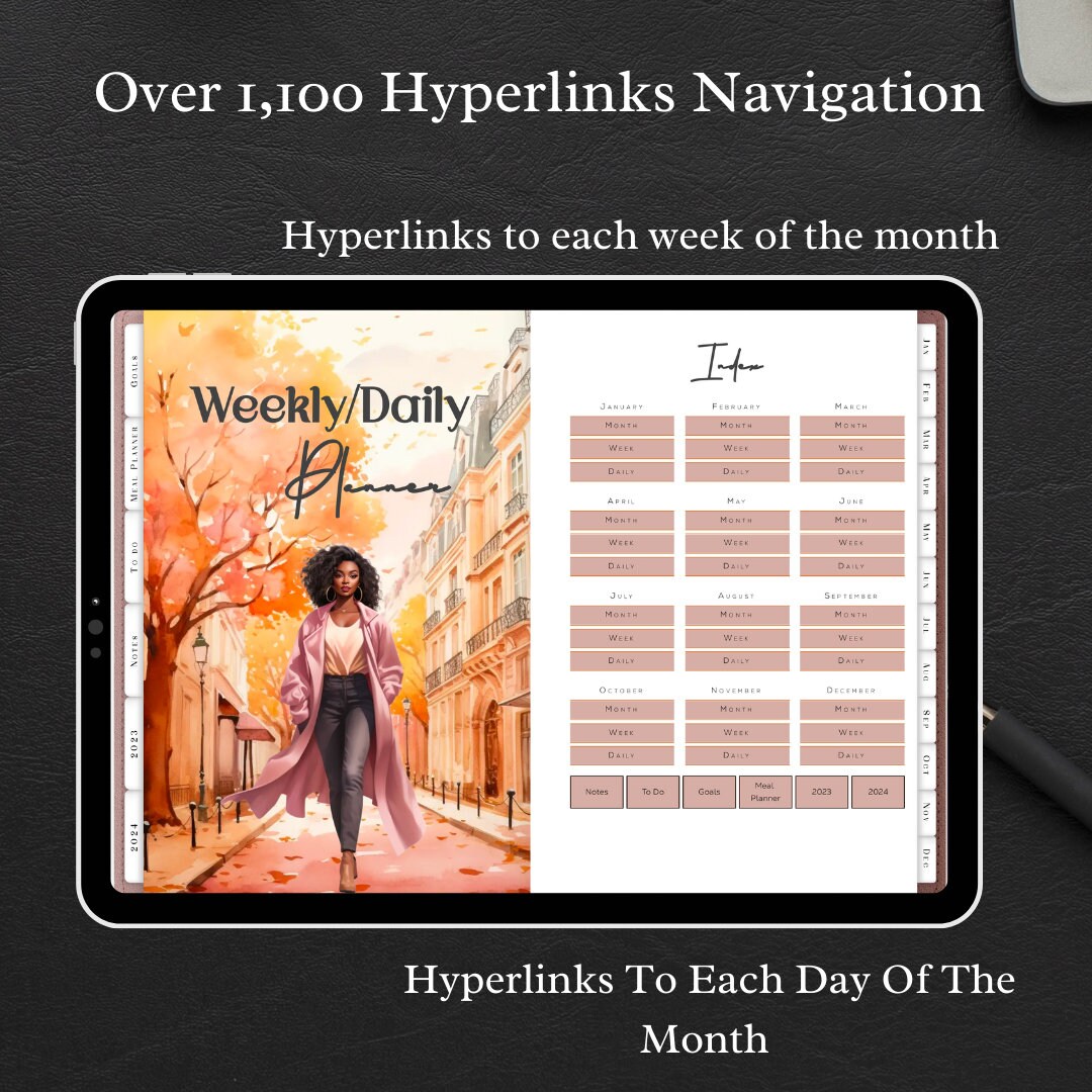 Ultimate Digital Dated Planner 2023-2024 | Hyperlinked Yearly Monthly ...