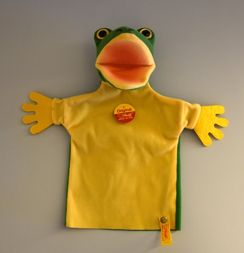 Vintage Original Steiff Hand Puppet Frog - Froggy / EAN 251306 / All 3 ...