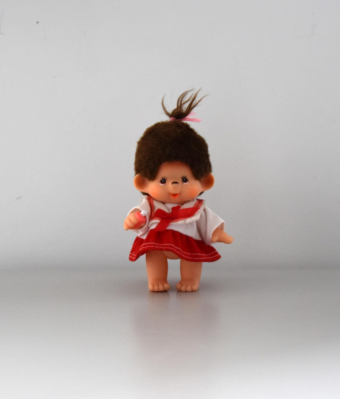 Rare Mini Monchhichi (± 13cm) Girl With Original / Plastic-rubber ...