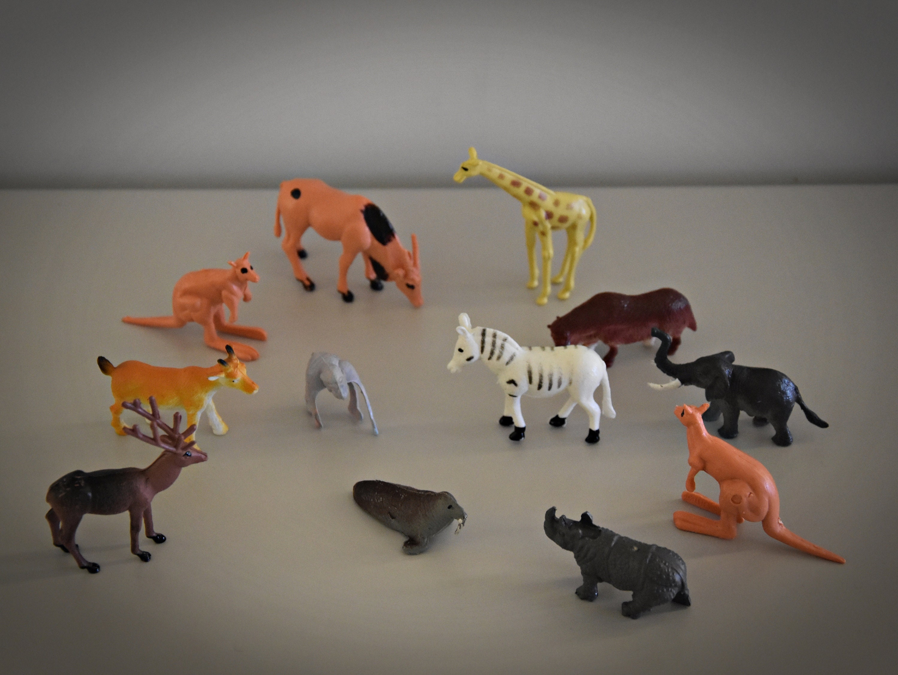Vintage Miniature Plastic Wild Animals/set of 12 Pieces/craft - Etsy