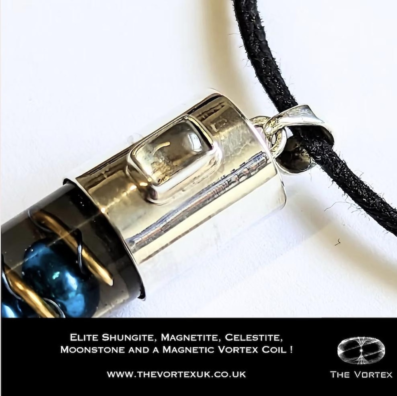 Celestite Shungite Magnetite Pendant | Angelic Protection, EMF Shield ...