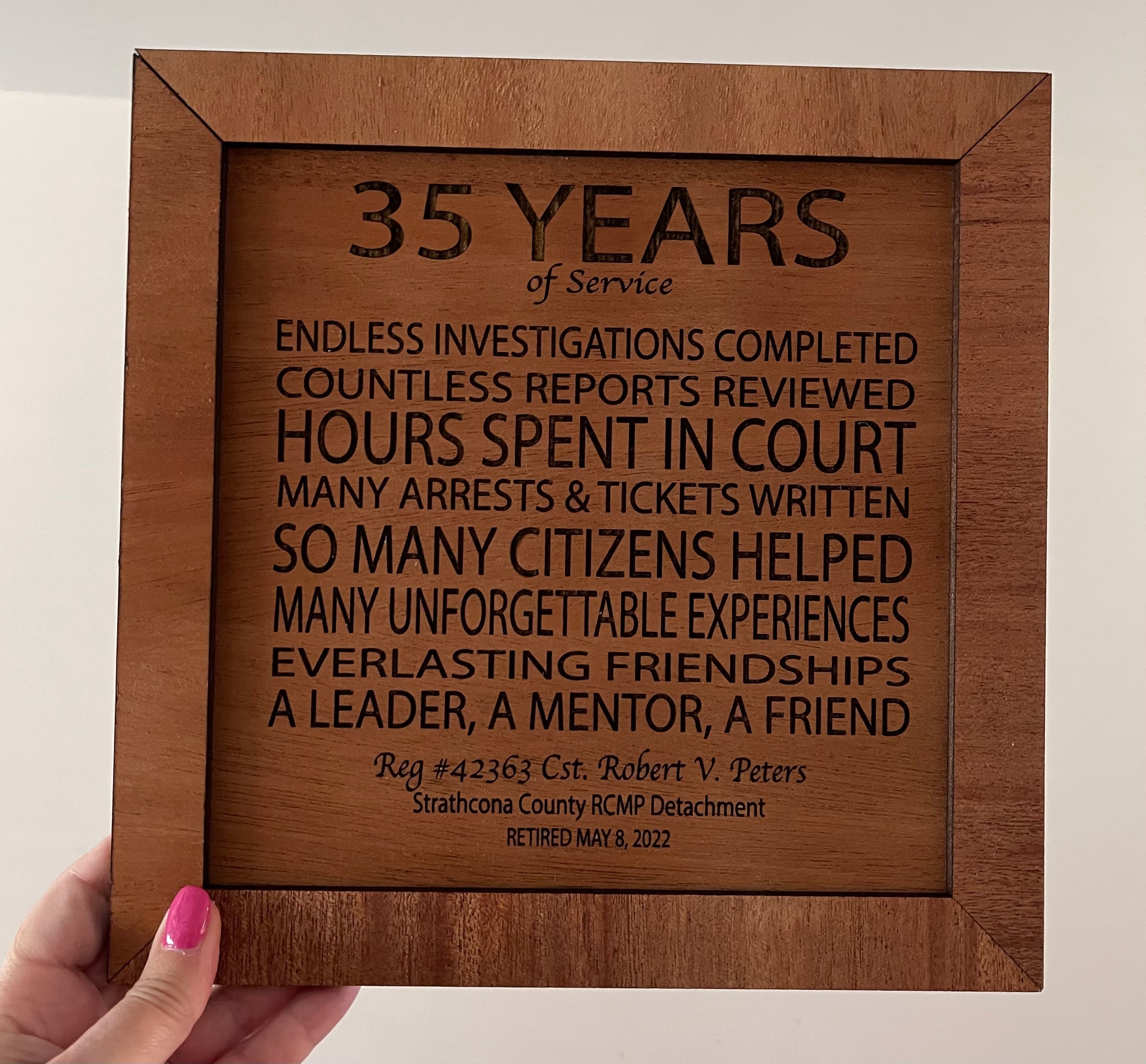 Custom Retirement Gift - Desk Frame With Inspiring Words and Display ...
