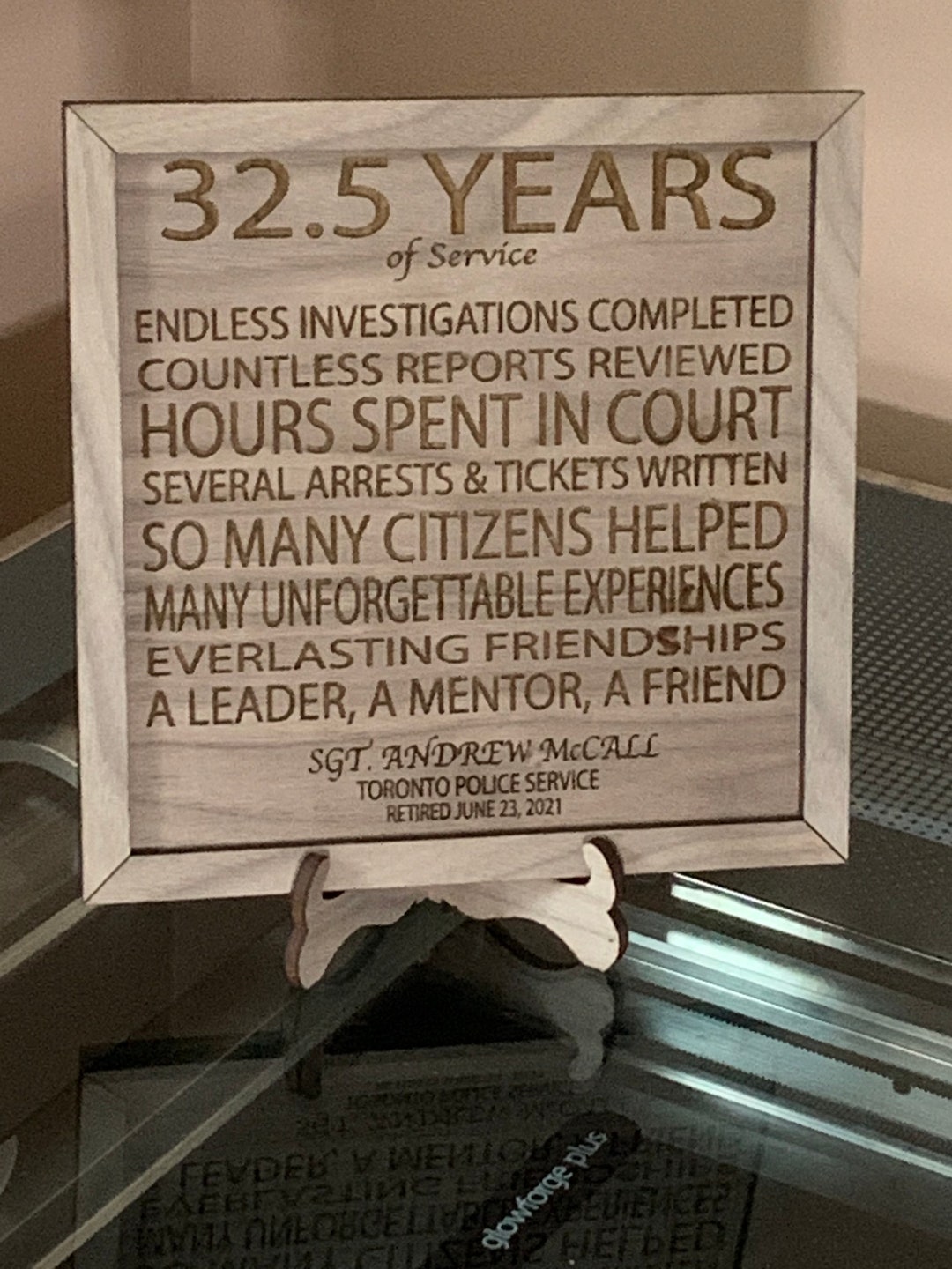 Custom Retirement Gift - Desk Frame With Inspiring Words and Display ...
