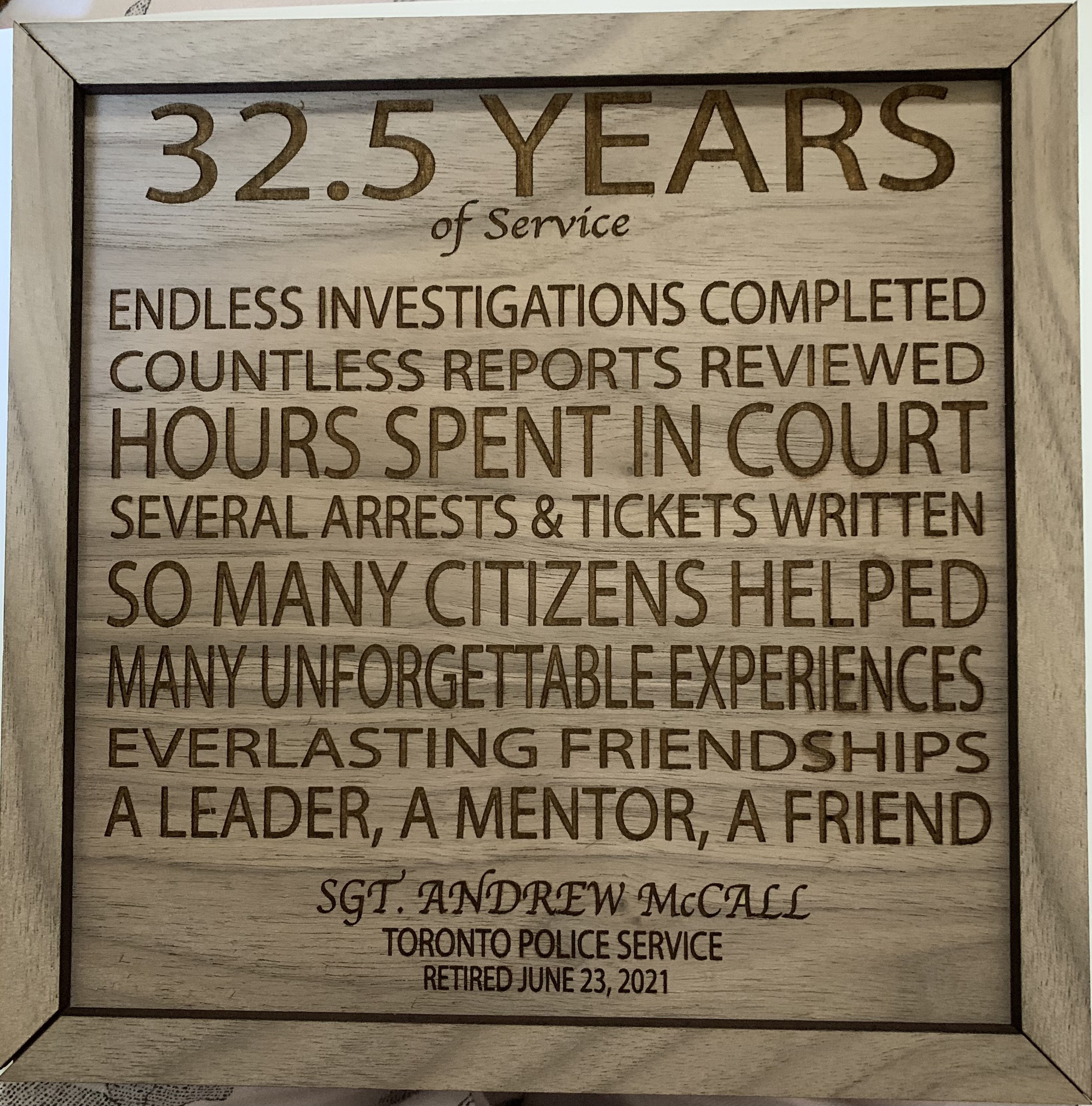 Custom Retirement Gift - Desk Frame With Inspiring Words and Display ...