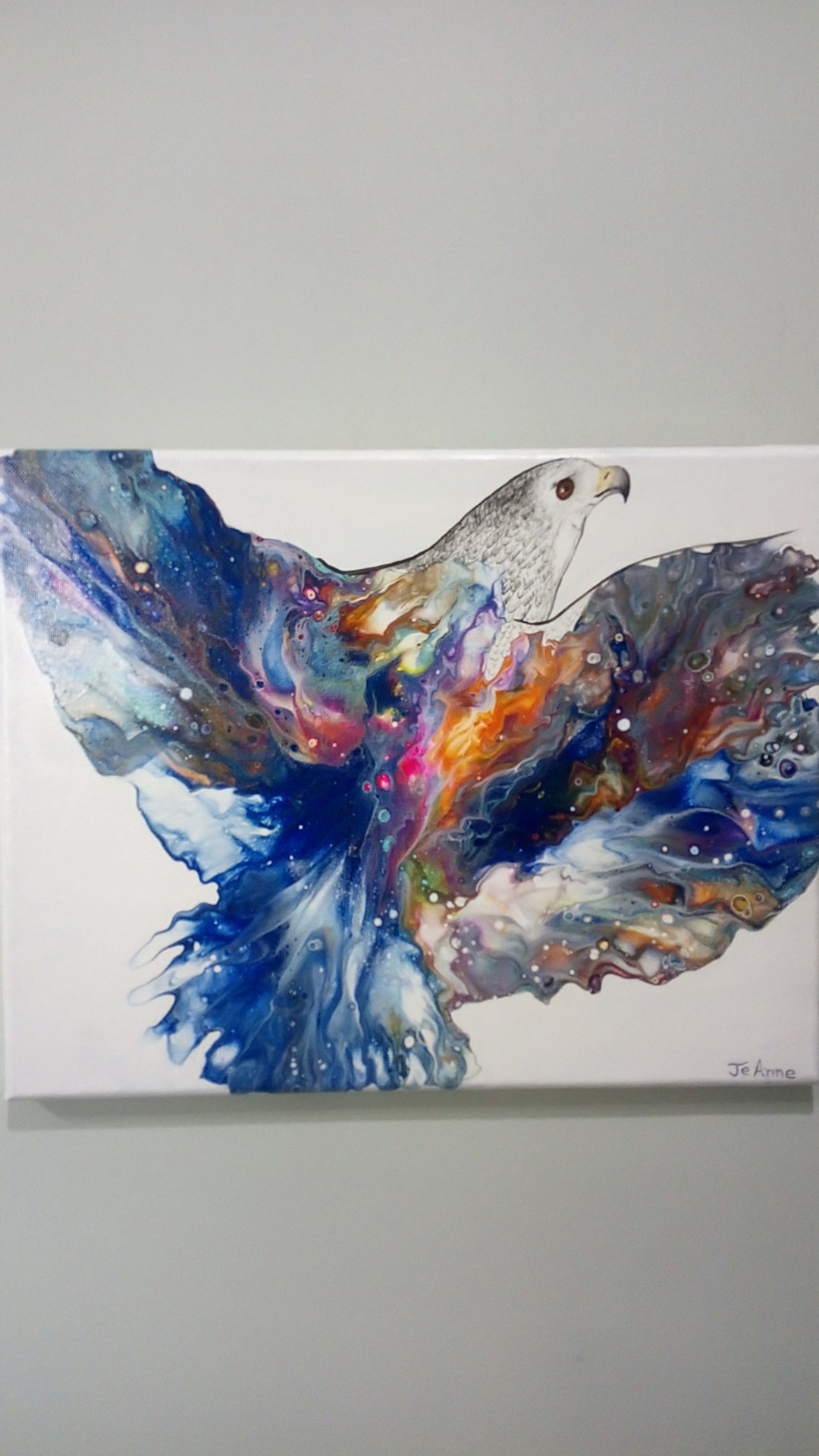 First in Flight Flying Bird Original Acrylic Fluid Art Wall Art Home ...