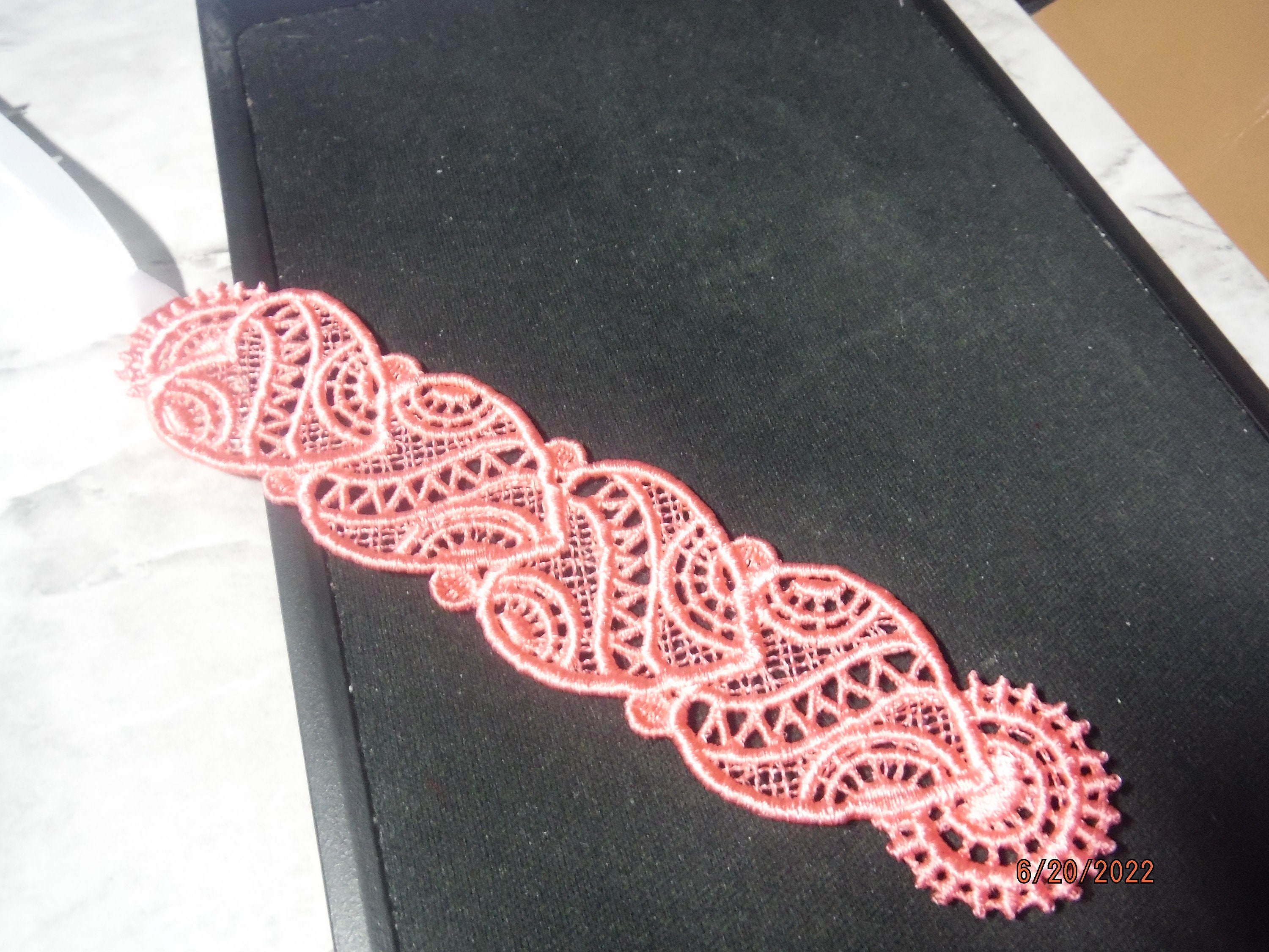Free Standing Lace Bookmark Made on an Embroidery Machine Using the Top ...
