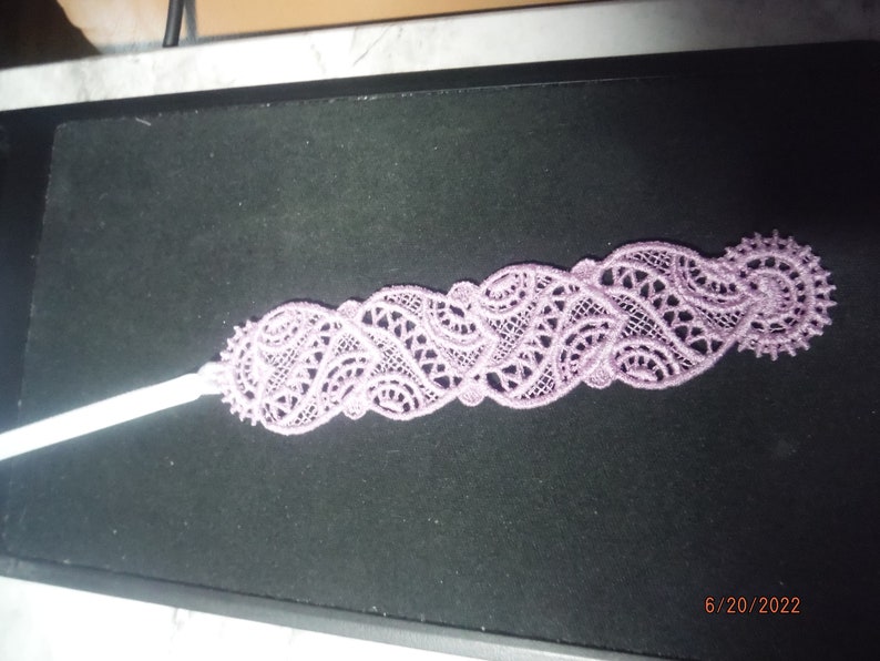 Free Standing Lace Bookmark Made on an Embroidery Machine Using the Top ...