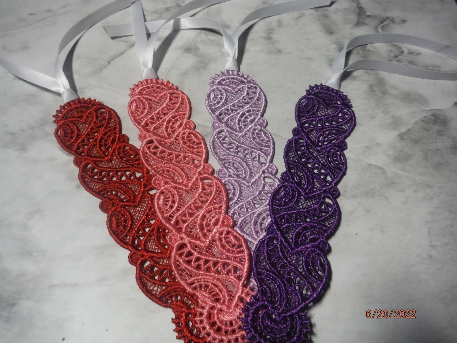 Free Standing Lace Bookmark Made on an Embroidery Machine Using the Top ...