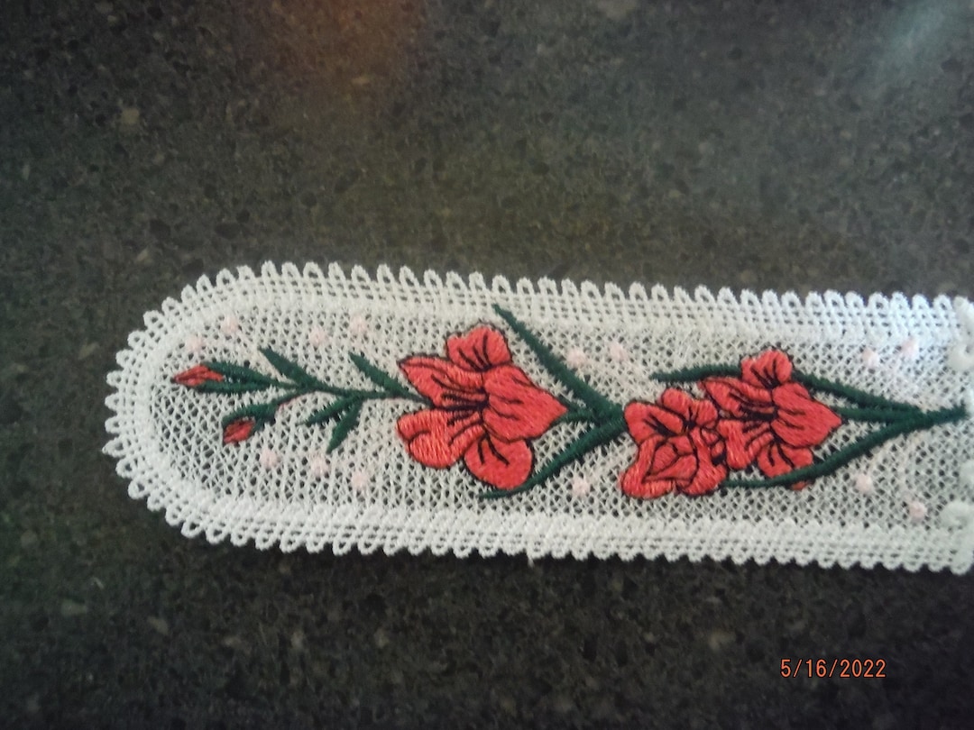 Free Standing Lace Bookmark Made on an Embroidery Machine, a Finished ...