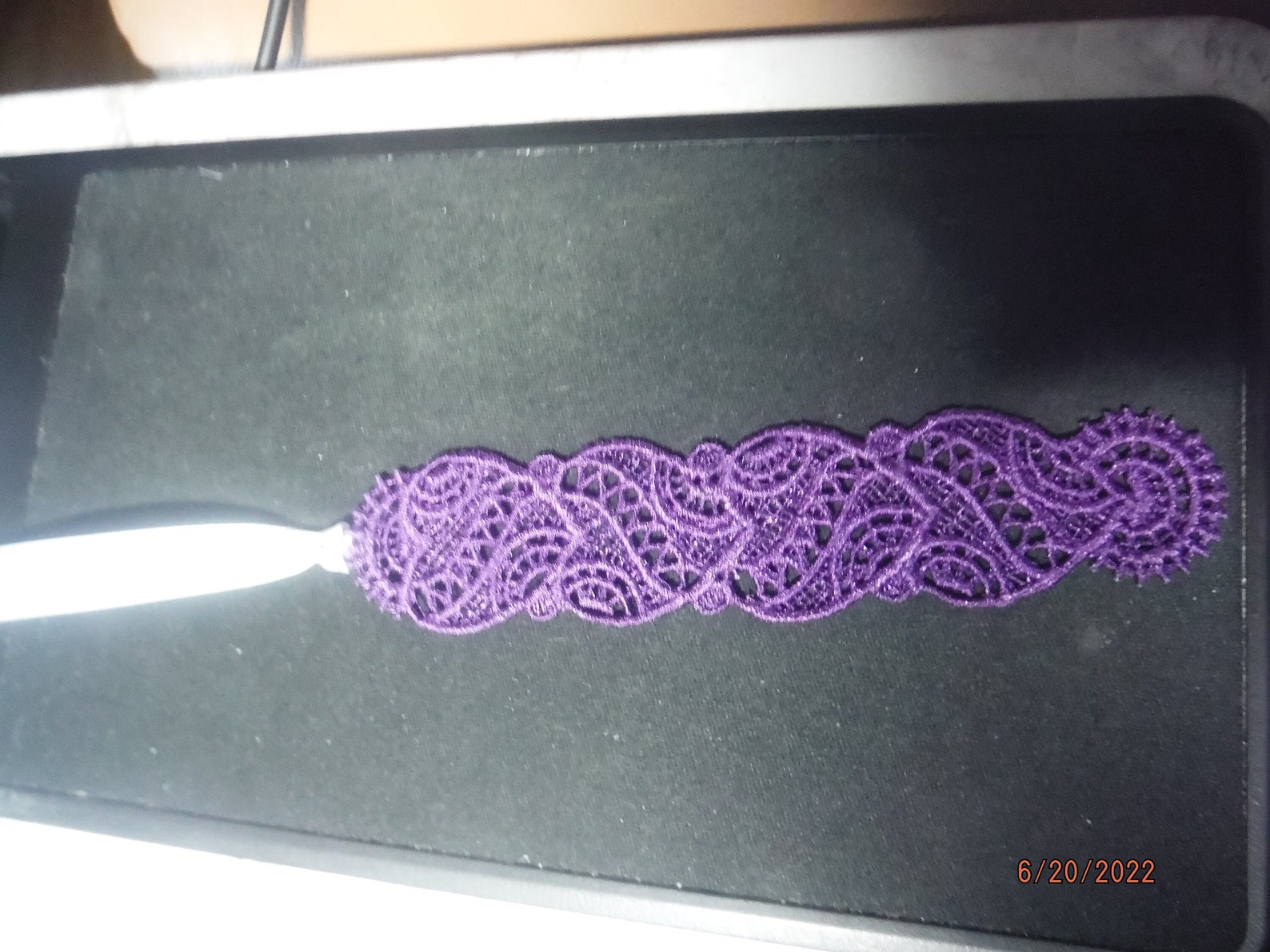 Free Standing Lace Bookmark Made on an Embroidery Machine Using the Top ...
