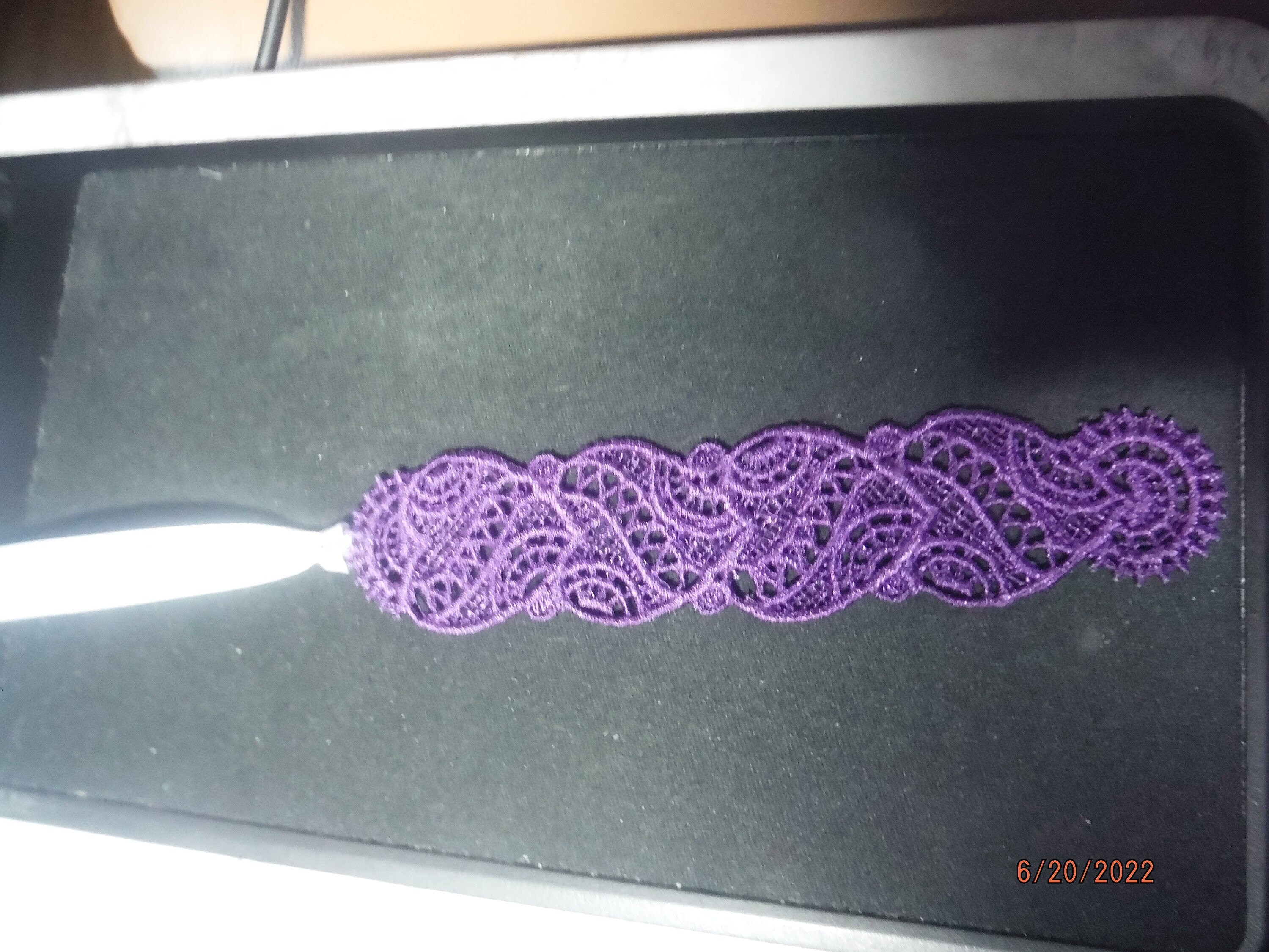 Free Standing Lace Bookmark Made on an Embroidery Machine Using the Top ...