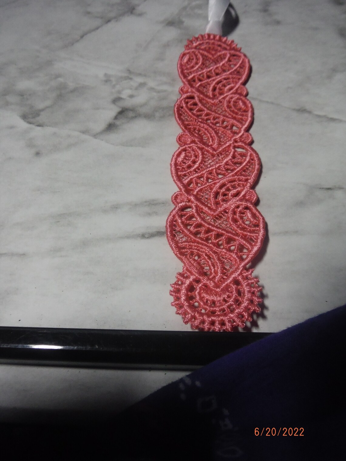 Free Standing Lace Bookmark Made on an Embroidery Machine Using the Top ...