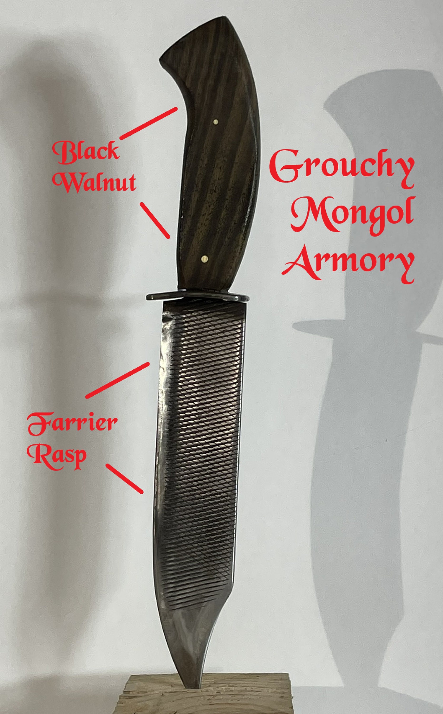 Clip Point Knife From Farrier Rasp Black Walnut Handle - Etsy