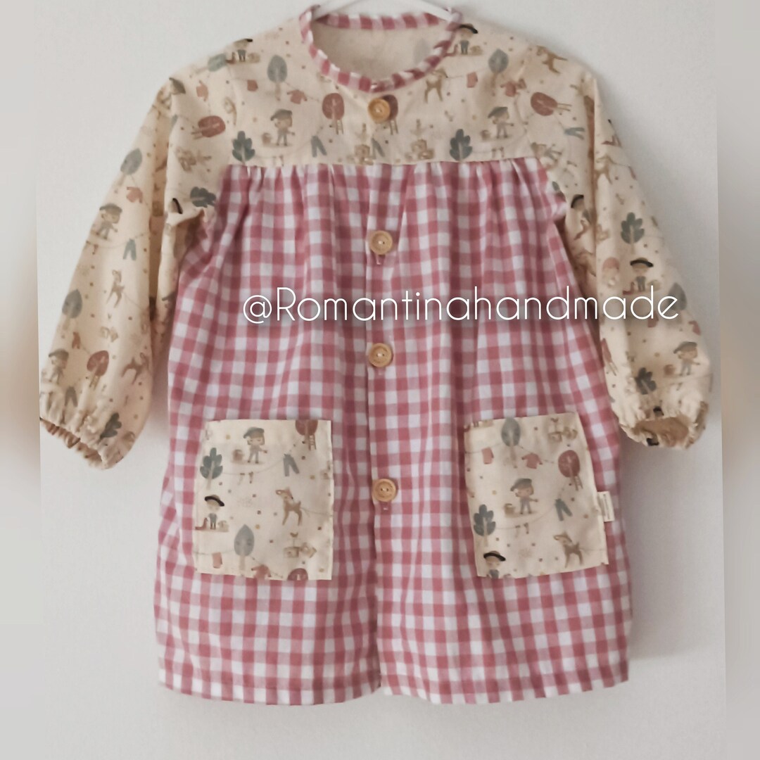 School Robe, Nursery, Kindergarten Apron, Scola, Gift, Mandilón, Pink ...