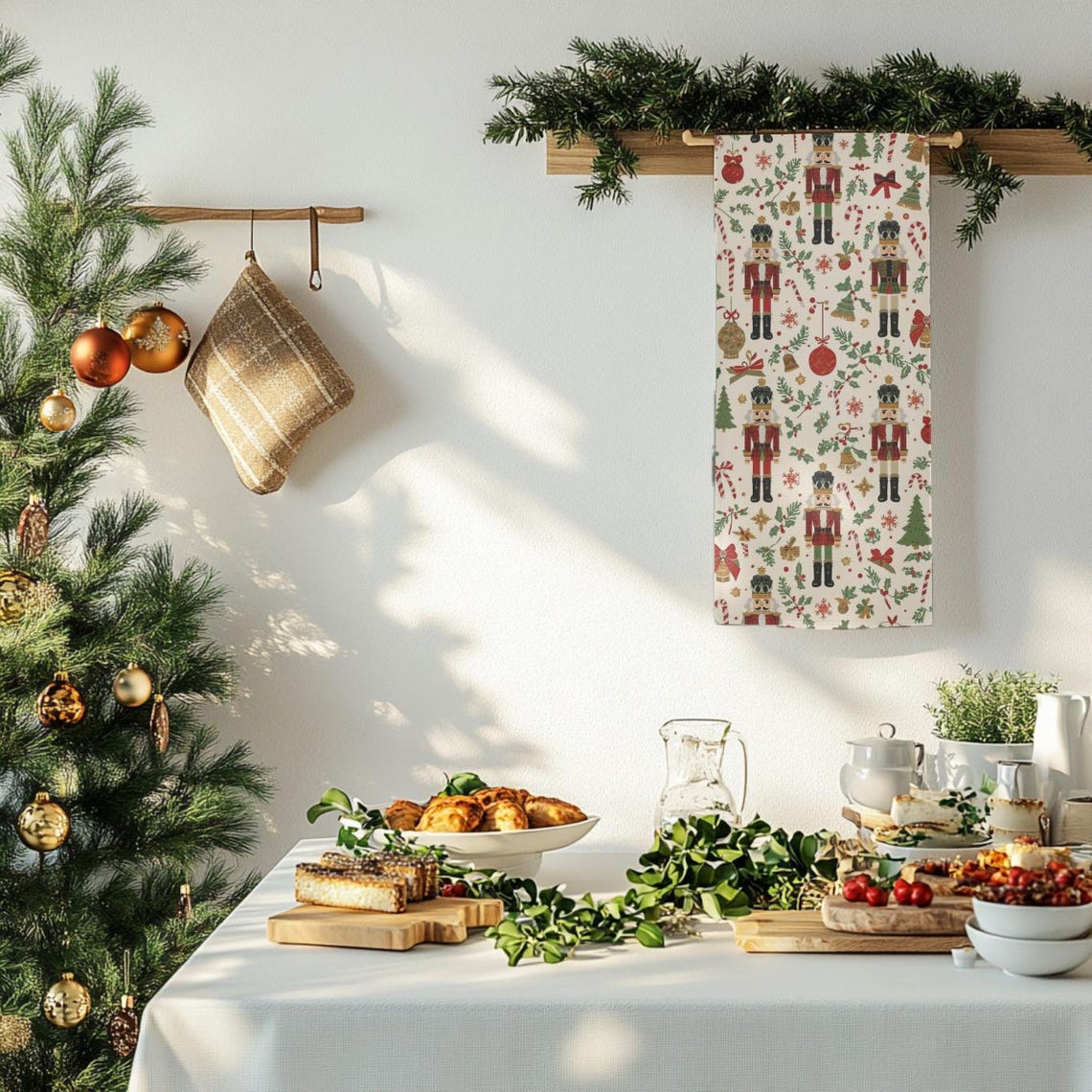 Christmas Tea Towel, Nutcracker Kitchen Towel, Nutcracker Christmas ...