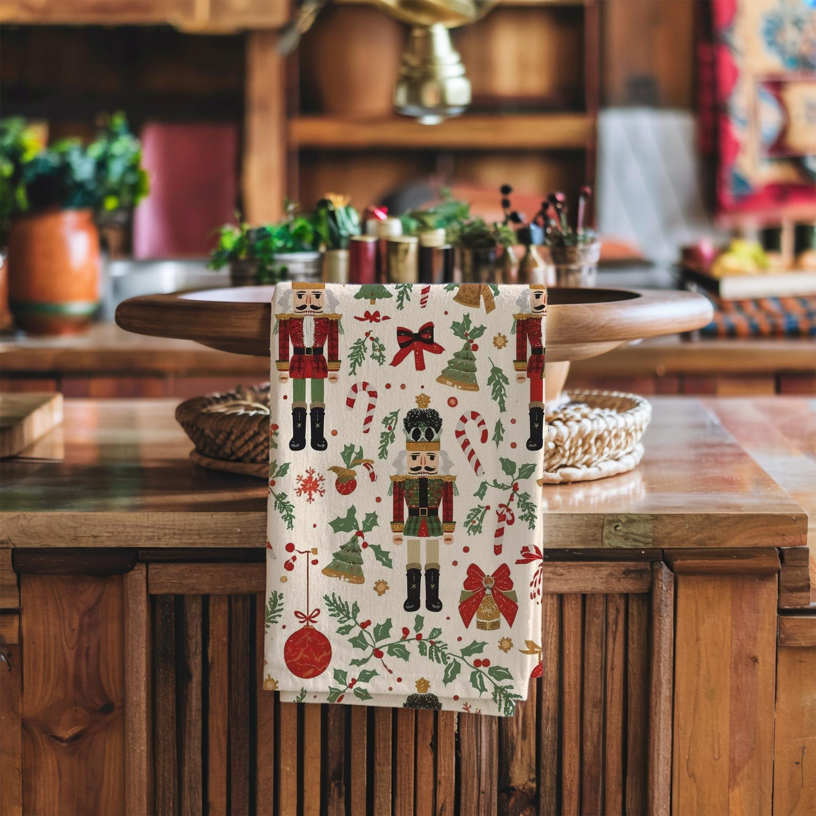 Christmas Tea Towel, Nutcracker Kitchen Towel, Nutcracker Christmas ...
