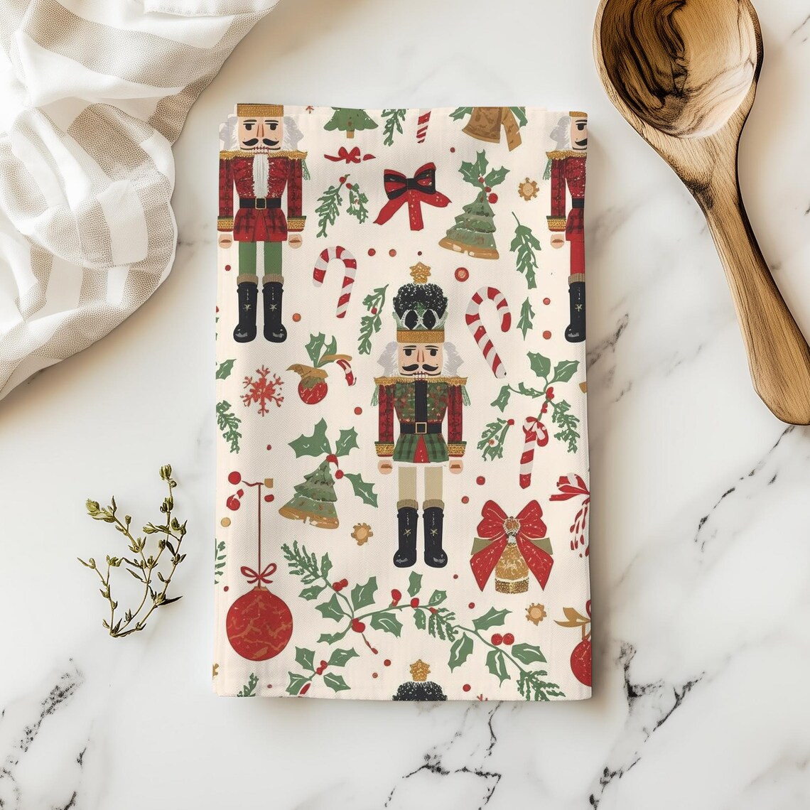 Christmas Tea Towel, Nutcracker Kitchen Towel, Nutcracker Christmas ...