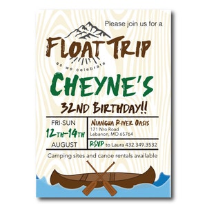 Float Trip Invitation Camping Party Birthday Invitation - Etsy