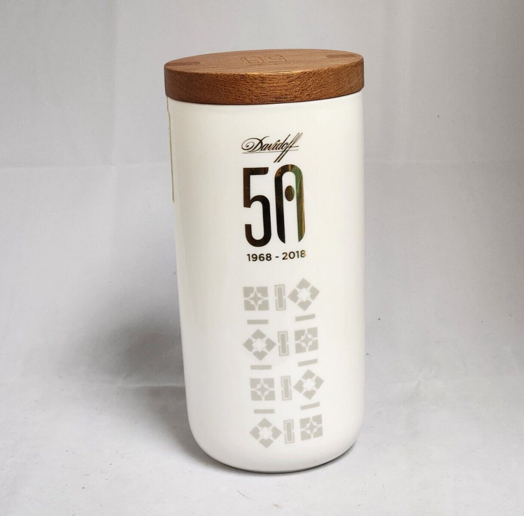 Davidoff 50th Anniversary Ceramic Cigar Humidor Jar/canister Limited ...
