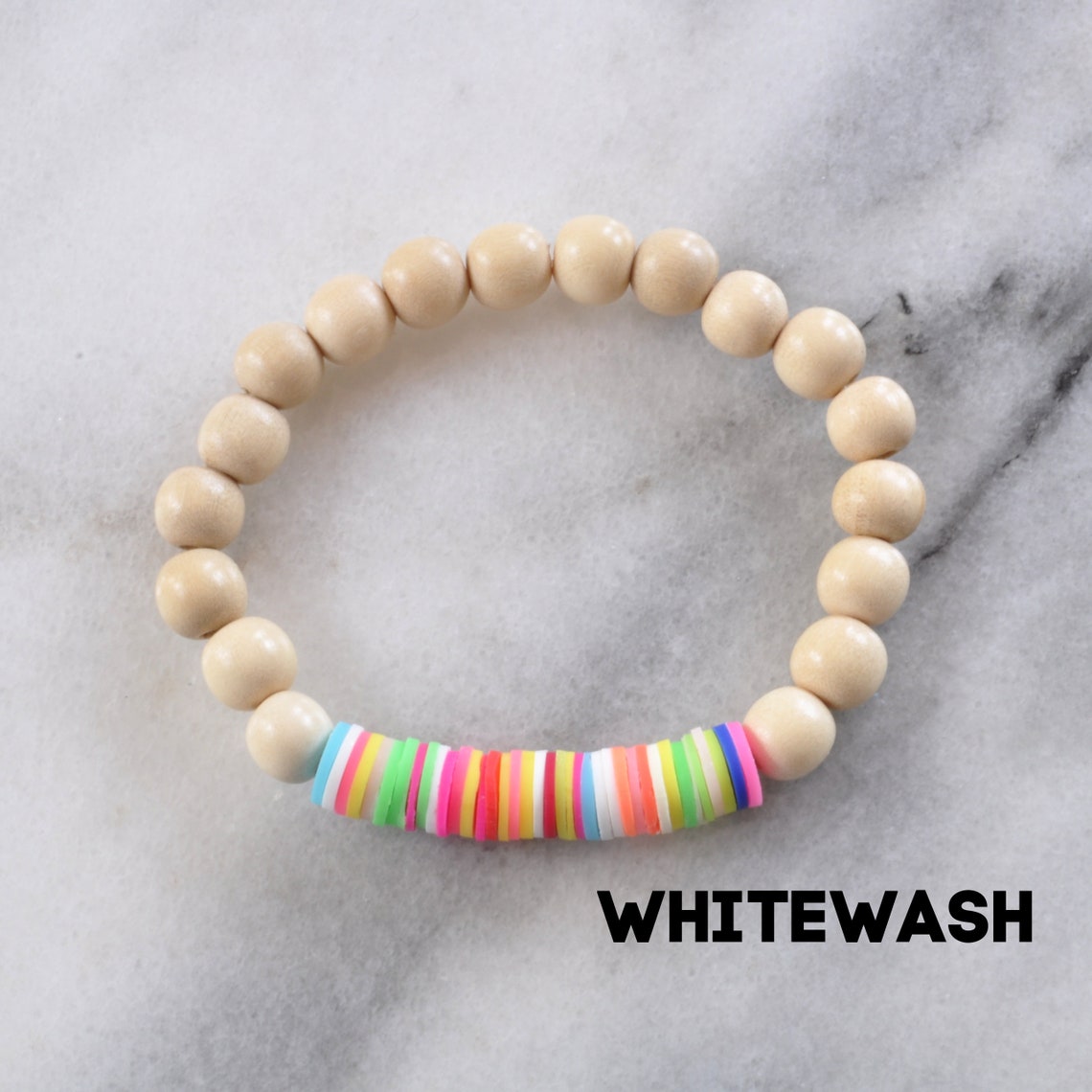 Heishi Beads Bracelet Wood Bead Bracelet Wood Heishi | Etsy