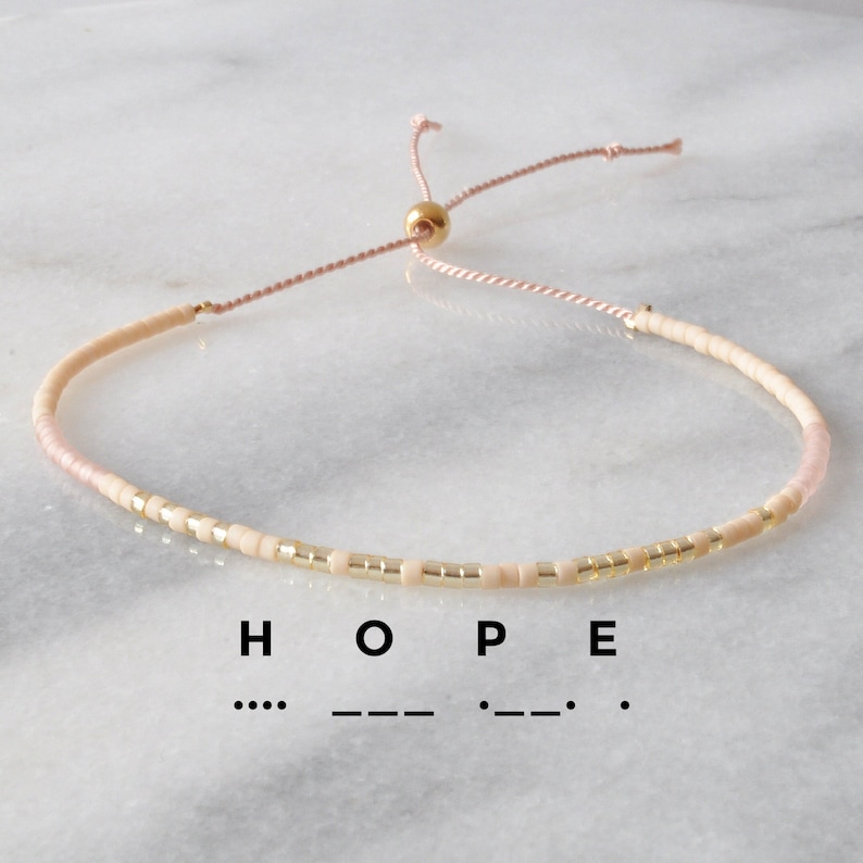 Bestie Morse Code Bracelet Bridesmaid T Beaded Bracelet Etsy