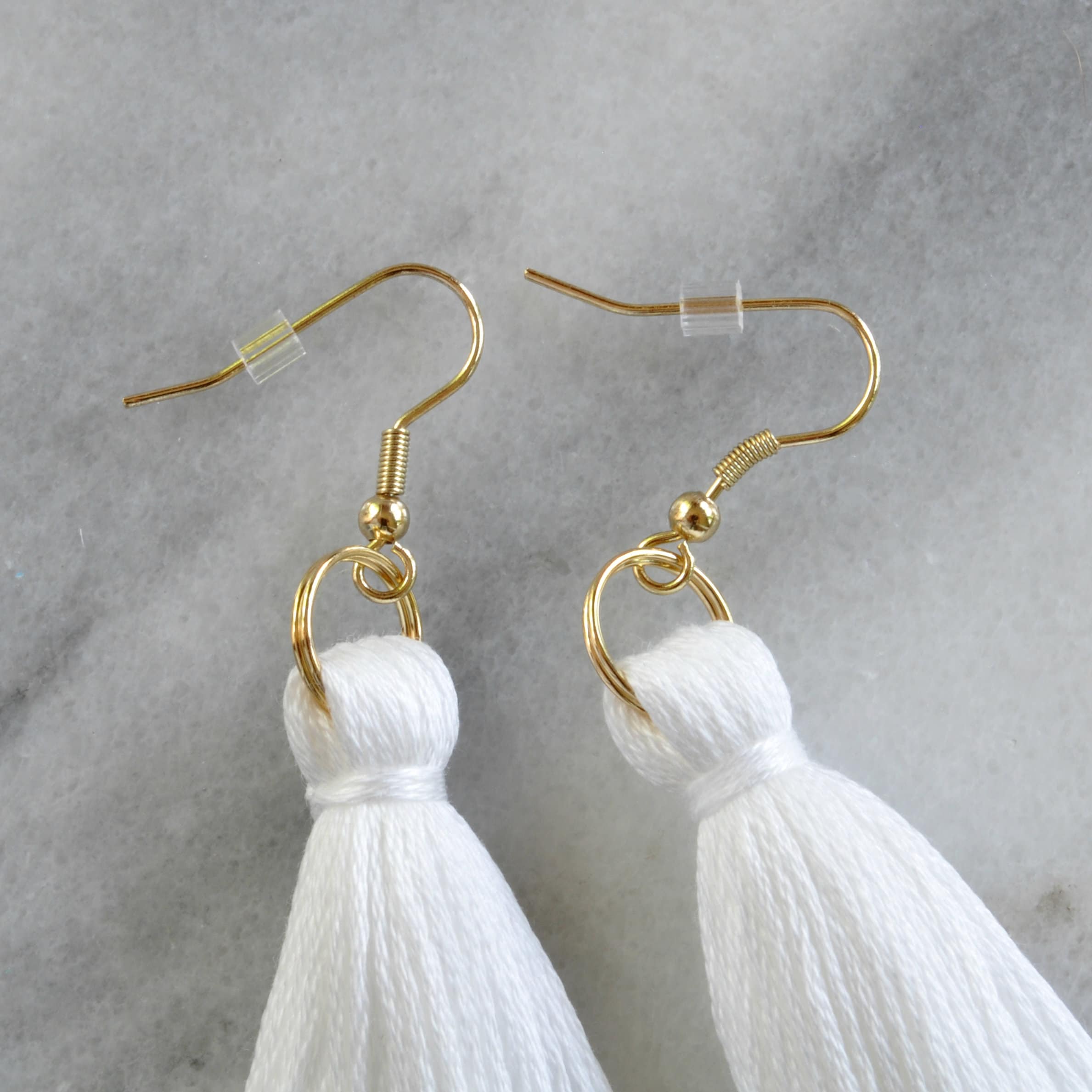 White Earrings White Hoop Earrings Bridal Earrings Wedding | Etsy