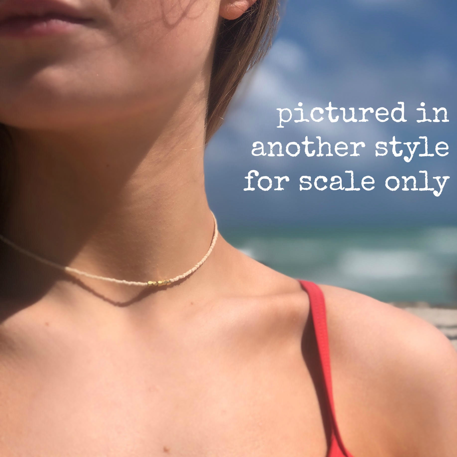 Red Choker Necklace Gold Bead Choker Minimalist Choker | Etsy