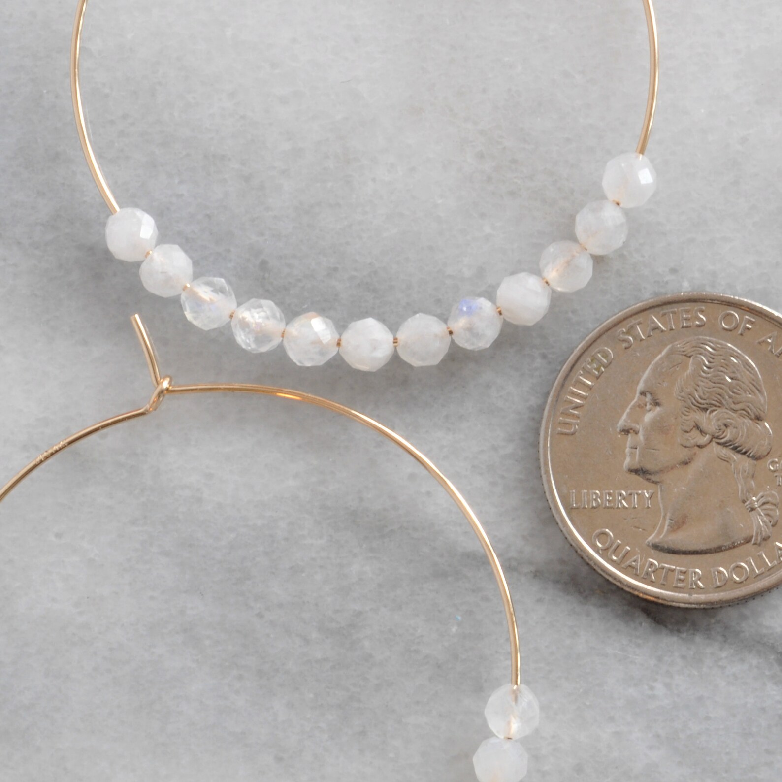 Moonstone Hoops, Moonstone Malachite Amazonite Gemstone Earrings, Moonstone Hoop Earrings, White ...