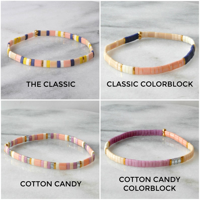 Stretch Tile Bracelets, Layering Bracelet, Tila Bracelets, Stackable ...