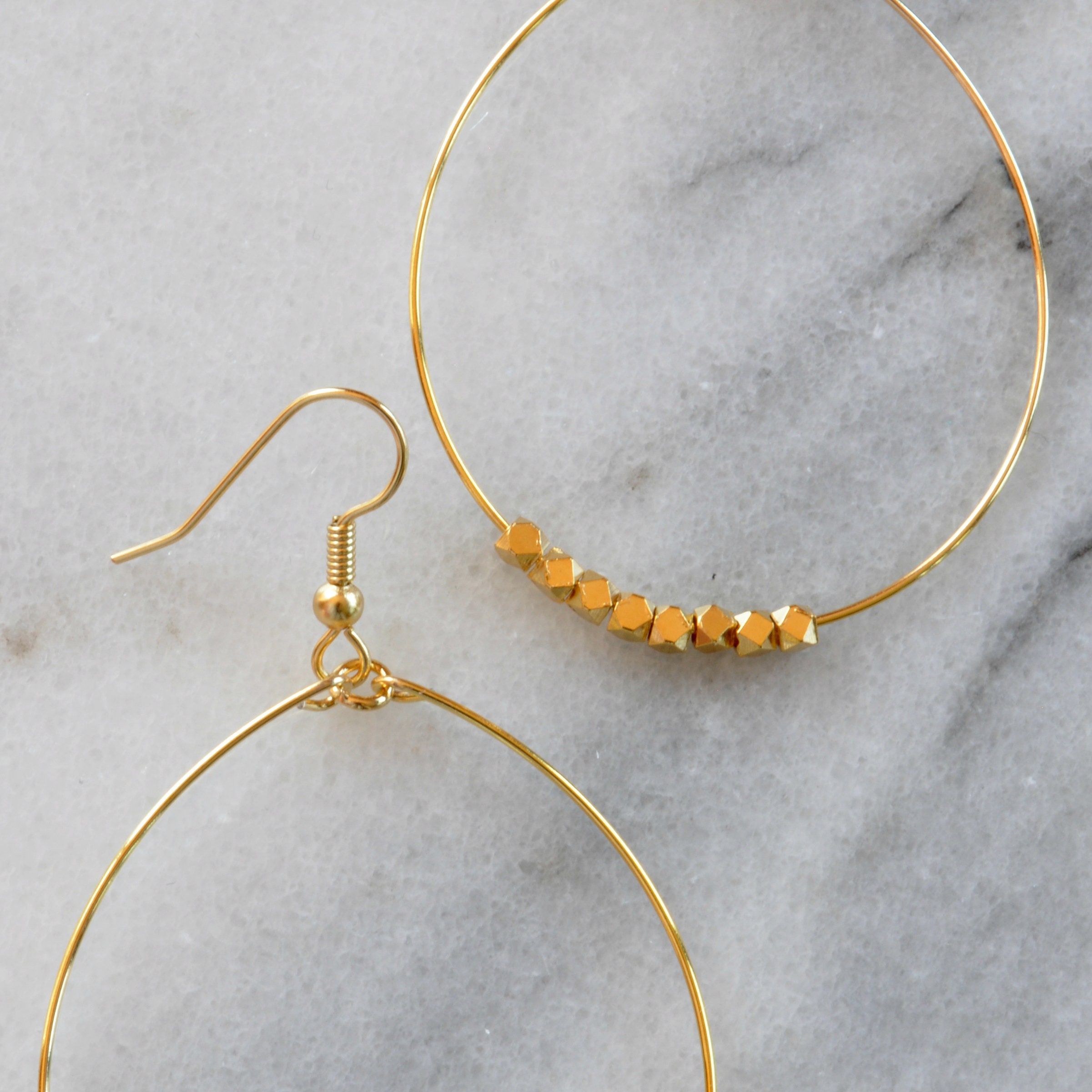 Gold Beaded Hoop Earrings, Big Hoops, Gifts for Girlfriends, Boho ...