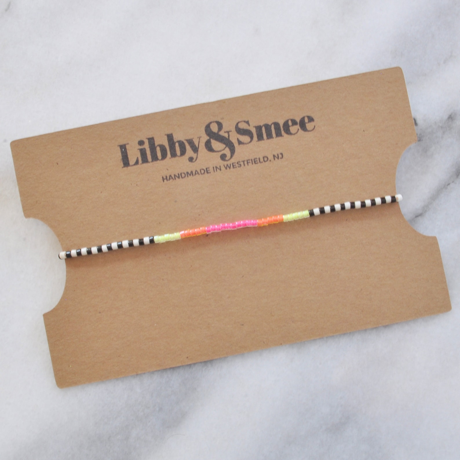 Neon String Bracelet, Seed Bead Bracelet, Tiny Beaded Bracelet, Black ...