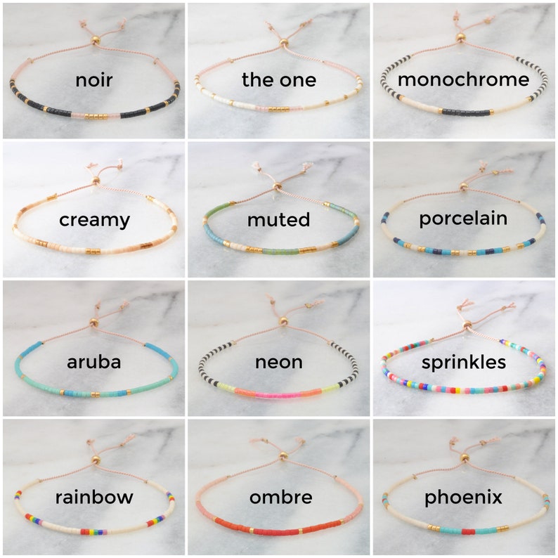 Adjustable String Bracelet Seed Bead Bracelet Tiny Beaded - Etsy