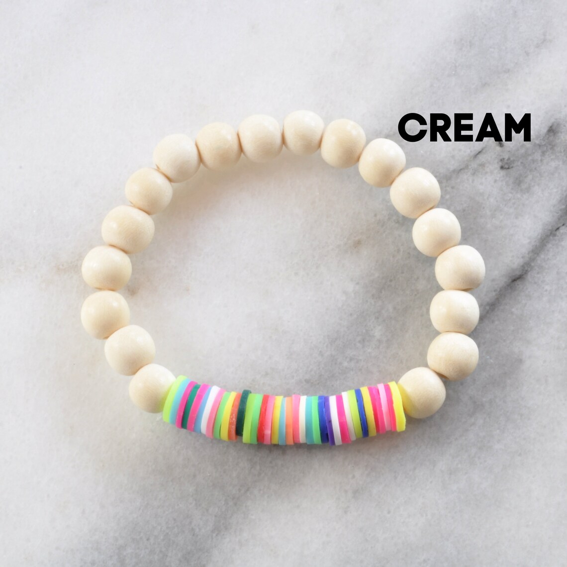 Heishi Beads Bracelet Wood Bead Bracelet Wood Heishi | Etsy